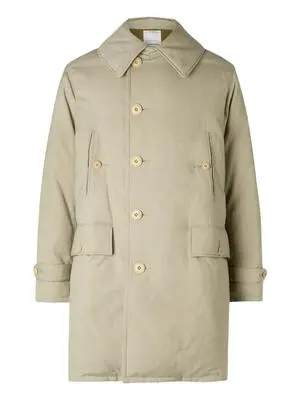 Visvim Winslow Padded Wool And Linen-blend Down Coat - Neutrals
