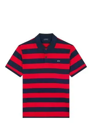 Paul & Shark Striped Piqué Cotton Polo Shirt - Red