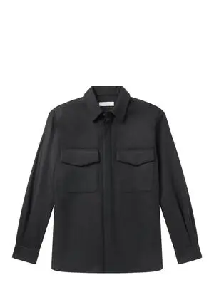 UMIT BENAN Jonah Virgin Wool-blend Twill Overshirt - Black