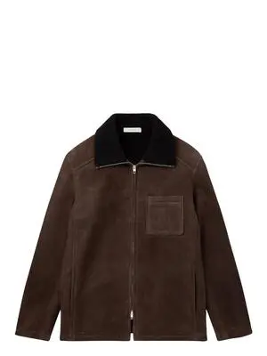 UMIT BENAN Bruno Shearling-lined Suede Jacket - Brown