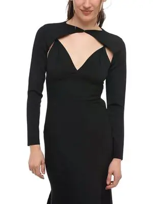 Roland Mouret Detachable-sleeves Midi Dress - Black