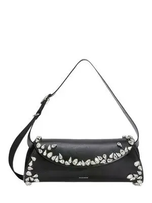 JIL SANDER Cannolo Shoulder Bag - Black