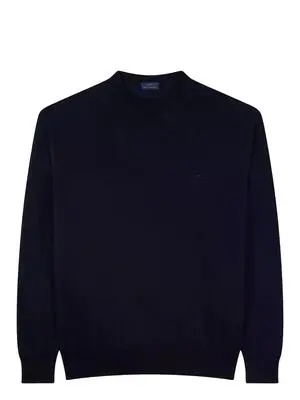 Paul & Shark Crewneck Sweater With Shark Fin Embroidery - Blue
