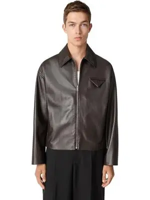 BOTTEGA  VENETA Shiny Leather Blouson - Fondant