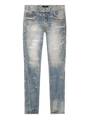 PURPLE BRAND Fade Down Skinny Jeans - Blue