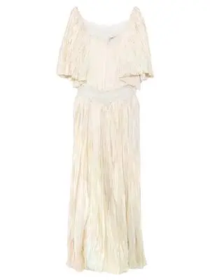 Rochas Lace Ruffled Dress - Neutrals