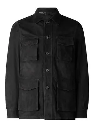 J. MUESER Suede Overshirt - Black