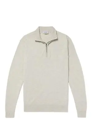 John Smedley Tapton Slim-fit Merino Wool Half-zip Sweater - Gray