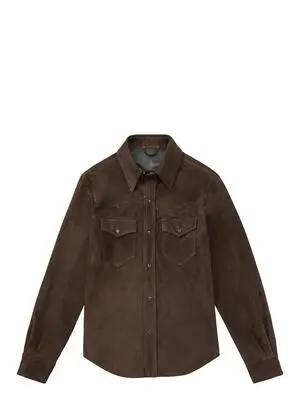 J. MUESER Suede Western Overshirt - Brown