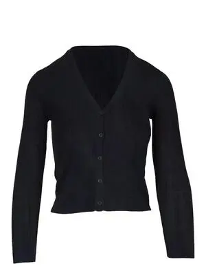 NILI LOTAN Ribbed Button Cardigan - Black
