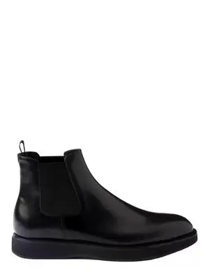 Prada Elasticated-panel Leather Chelsea Boots - Black