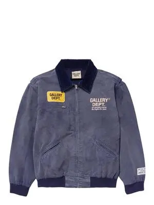 GALLERY DEPT. Corduroy-trimmed Logo-print Cotton Bomber Jacket - Blue