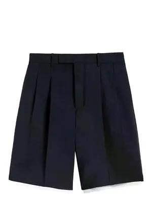 JIL SANDER Double-layer Wool Shorts - Blue