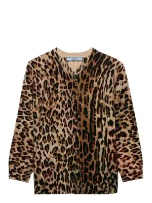 PRADA Animal-Print Cardigan