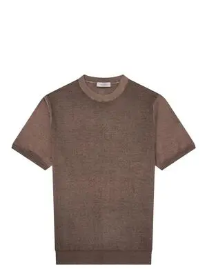 Canali Wool And Silk-blend T-shirt - Brown