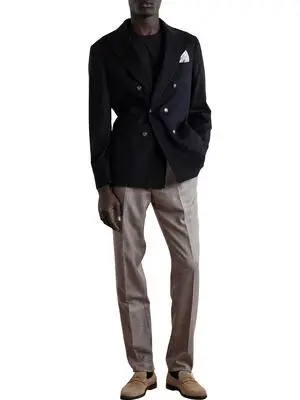 Brunello Cucinelli Straight-leg Prince Of Wales Checked Trousers - Brown