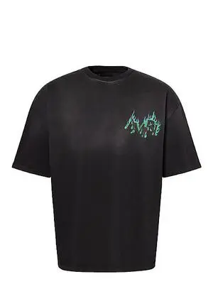 Amiri Flames Oversized Cotton-jersey T-shirt - Black