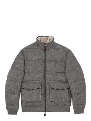 REISS Quilted Wool-blend Jacket - Grey