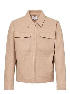 RAITH Fabien Zip-through Woven Jacket - Oatmeal