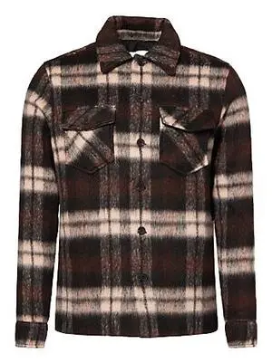 RAITH Caldera Check-print Woven Overshirt - Brown/cream Check