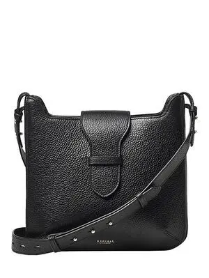 ASPINAL OF LONDON Ella Hobo Leather Cross-Body Bag Black