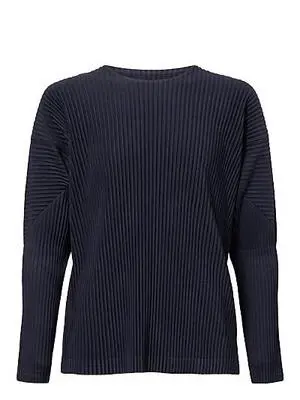 Issey Miyake Basics Long-sleeve Knit Top - Navy