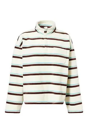 SISTERS & SEEKERS Striped Fleece Polo Jumper - Multi Stripe