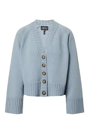 ME+EM Wool And Cashmere Relaxed-fit Cardigan - Powder Blue