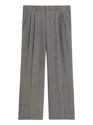 A PAPER KID Pinstripe Pleated Trousers - Grey