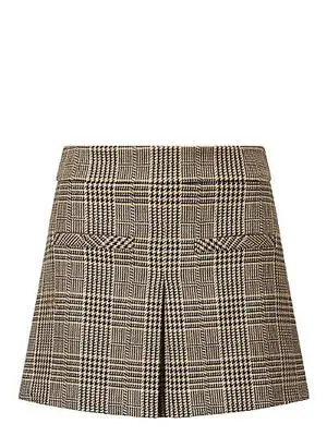 Veronica Beard Pavaline Houndstooth Mini Skirt - Black Multi