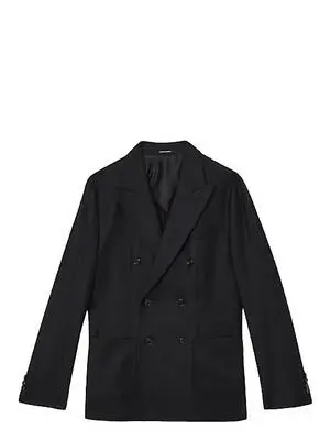 REISS Muse Double-breasted Wool Blazer - Navy