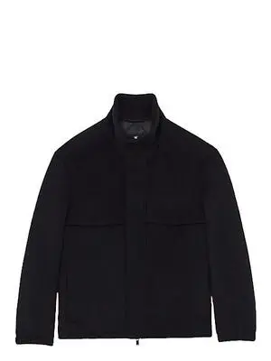 REISS Wool-blend Funnel-neck Jacket - Navy