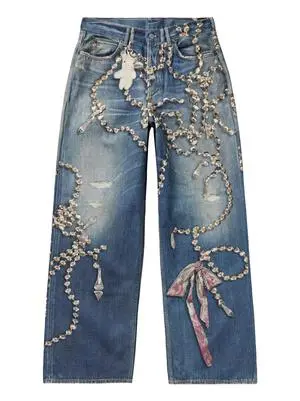 Acne Studios 1981 Wide-leg Trompe L'oeil Printed Jeans - Blue