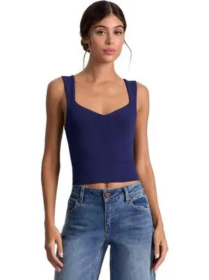 Alice + Olivia Edin Sweetheart Tank - Navy