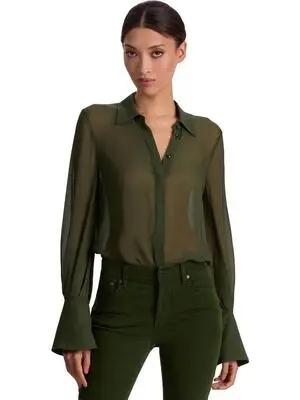 Alice + Olivia Turner Button-down Blouse - Green