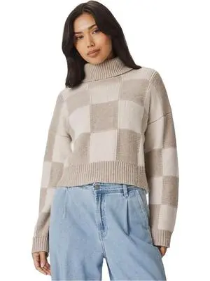 Splendid Thea Checkerblock Sweater Denim