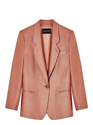 Giorgio Armani Silk And Wool Single-breasted Jacket - Orange