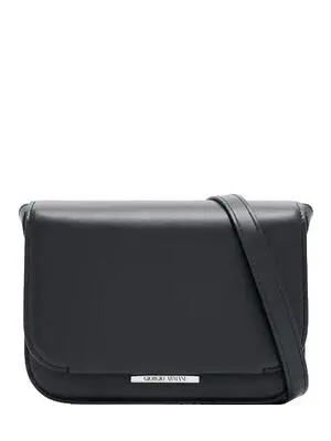 Giorgio Armani Leather Shoulder Bag - Black