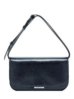 Giorgio Armani Patent Leather Clutch Bag With Shoulder Strap - Black