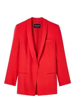 Giorgio Armani Virgin Wool Single-breasted Jacket - Red