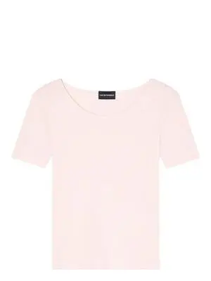 Emporio Armani Striped Jacquard Jersey Jumper - Pink