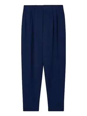 Giorgio Armani Stretch Wool Seersucker Trousers - Blue