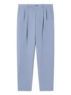 Giorgio Armani Stretch Wool Seersucker Trousers - Natural