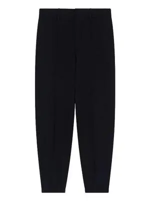 Emporio Armani Stretch-nylon Trousers With Elasticated Hem - Navy