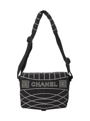 Chanel Quilted Sportline Messenger Bag - Black