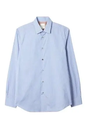 Paul Smith Tailored-fit Blue And Lilac Gingham Shirt - Purple