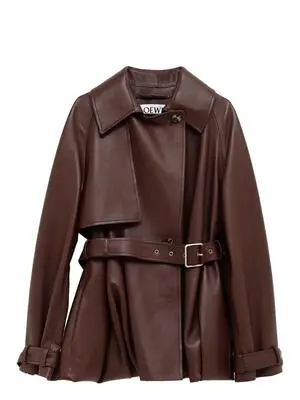 Loewe Balloon Leather Jacket - Brown