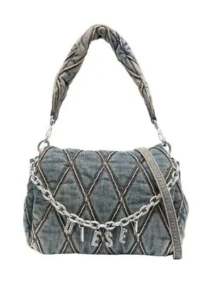 Diesel Charm Small Denim Shoulder Bag - Sky Blue