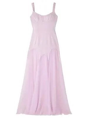 Alexander McQueen Paneled Satin-crepe Gown - Pink