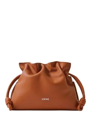 Loewe Flamenco Mini Leather Clutch Tan